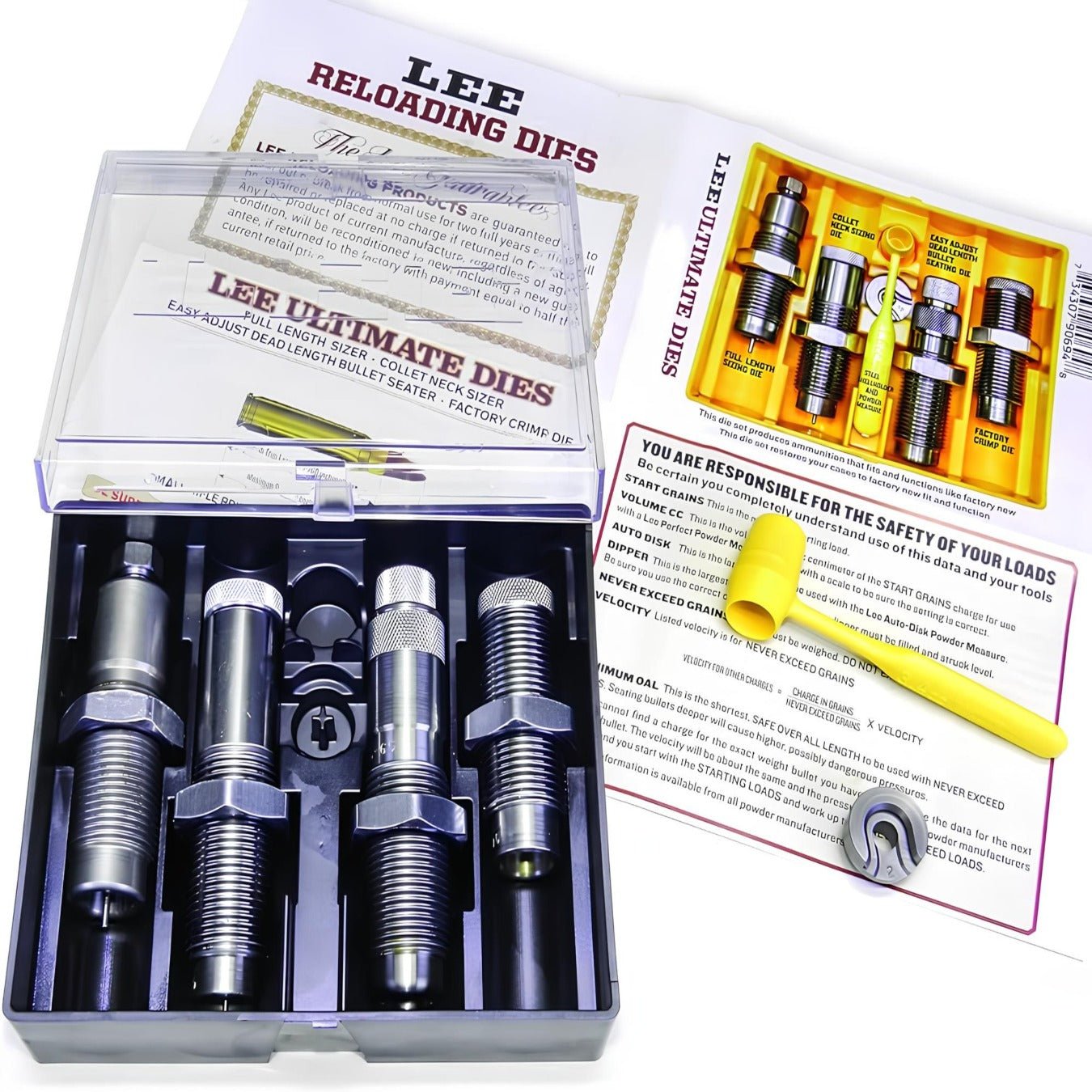 Dies Lee 4 Peças Ultimate Rifle + Shell Holder - Conjunto de Matrizes ...